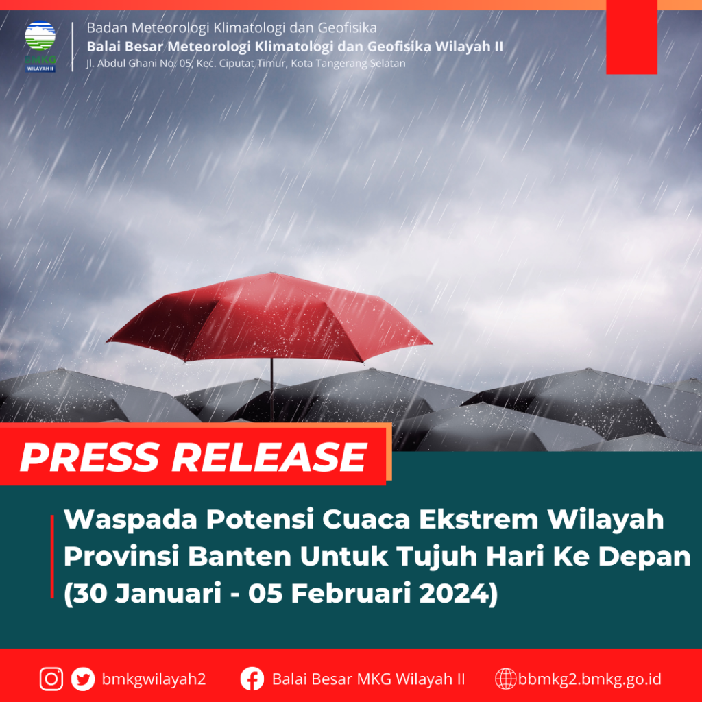 Waspada Potensi Cuaca Ekstrem Wilayah Provinsi Banten Untuk Tujuh Hari Ke Depan (30 Januari - 05 ...