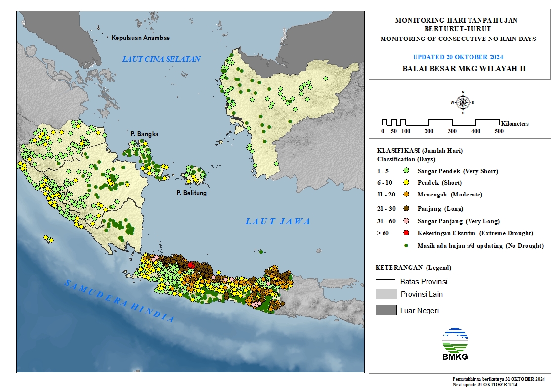 Monitoring Hari Tanpa Hujan Berturut-turut Update 20 Oktober 2024 ...