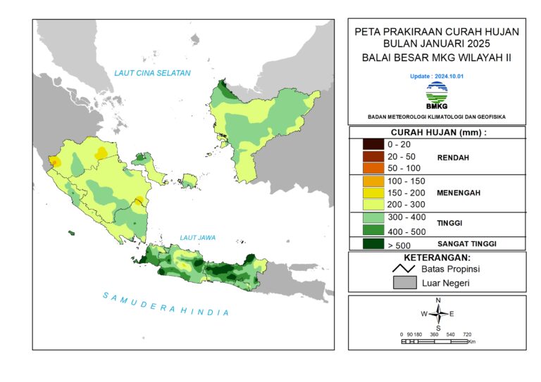 Prediksi Hujan Bulanan November 2024 - Januari 2025 - BMKG Provinsi Banten